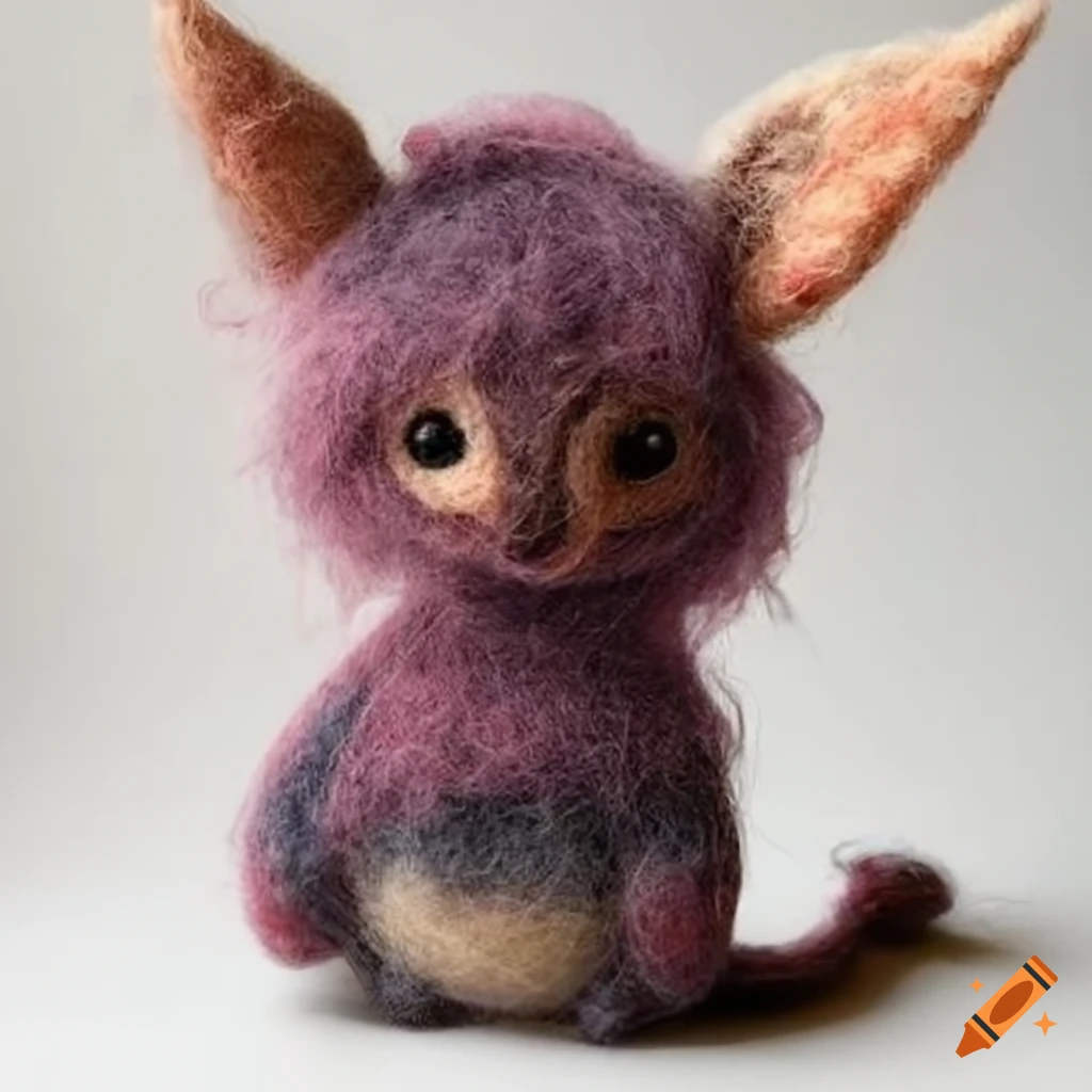 Felted wool creatures in wonderland on Craiyon