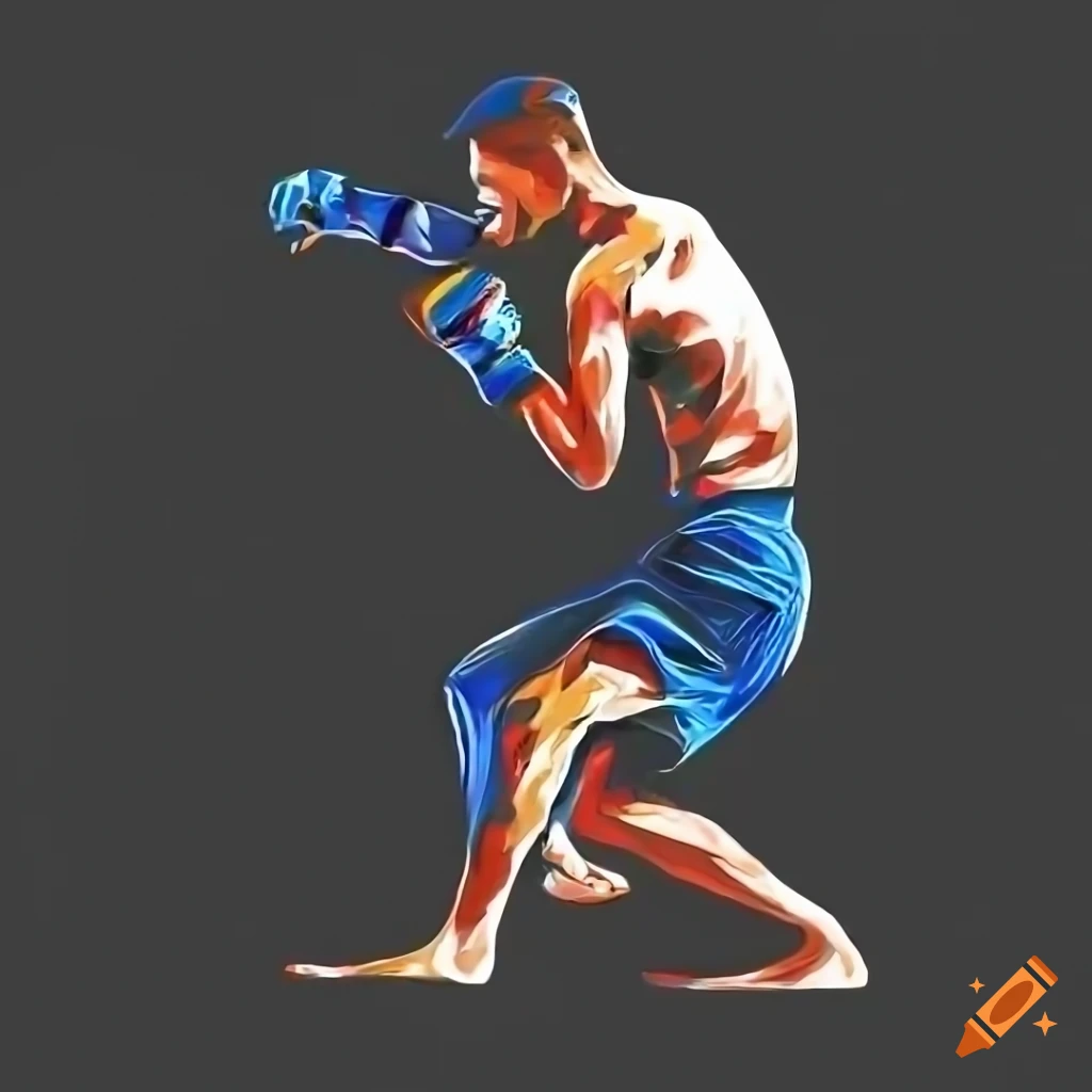 MMA fighter, full body in kicking, black abstract Background, high ...
