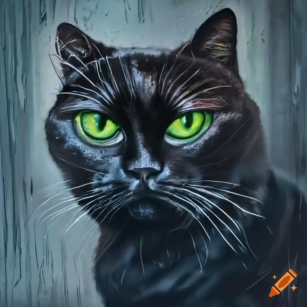 Cat Looking Out Window Painting