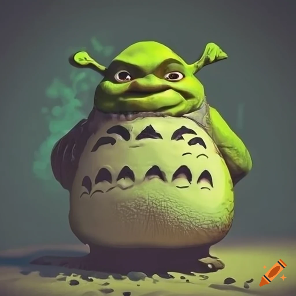 Cute "extra teeth" eldritch totoro ogre shrek