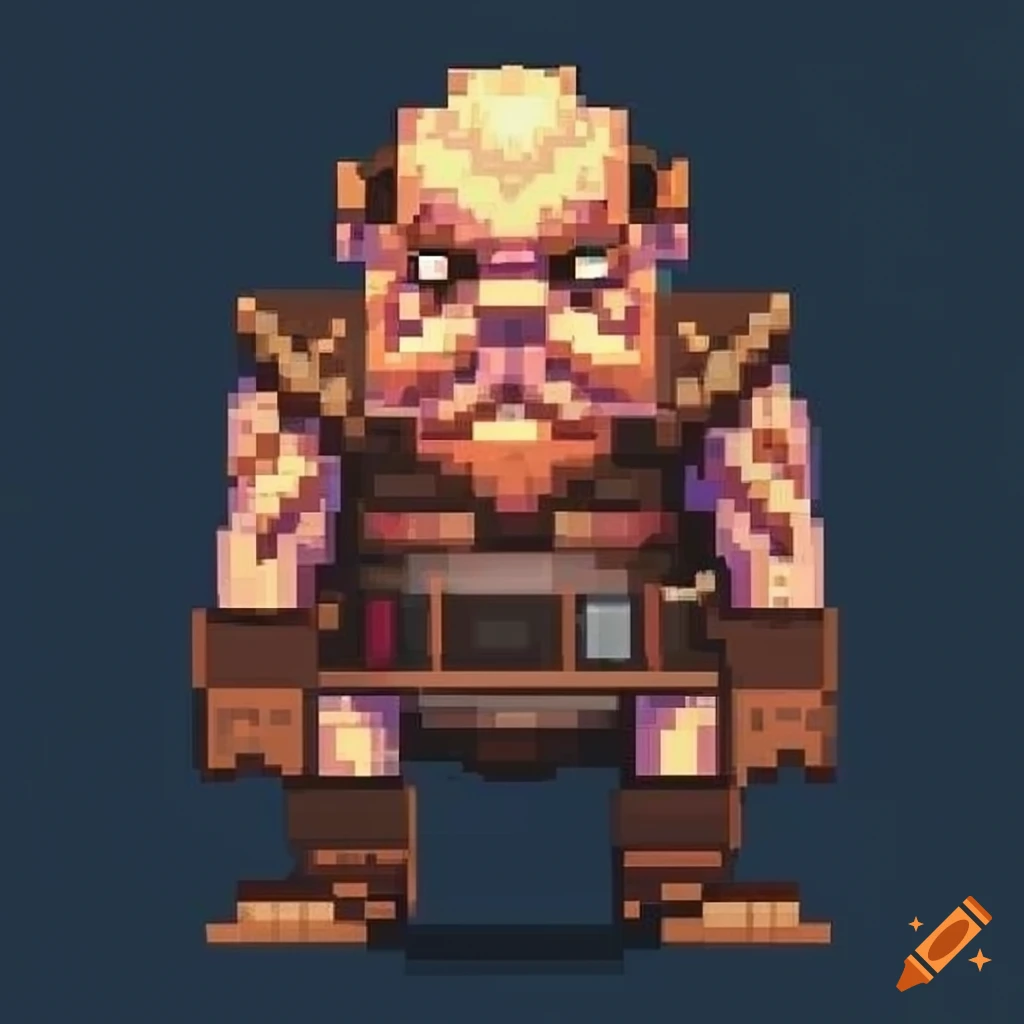 2d pixelart 32x32 tilesheet dwarf front view on Craiyon