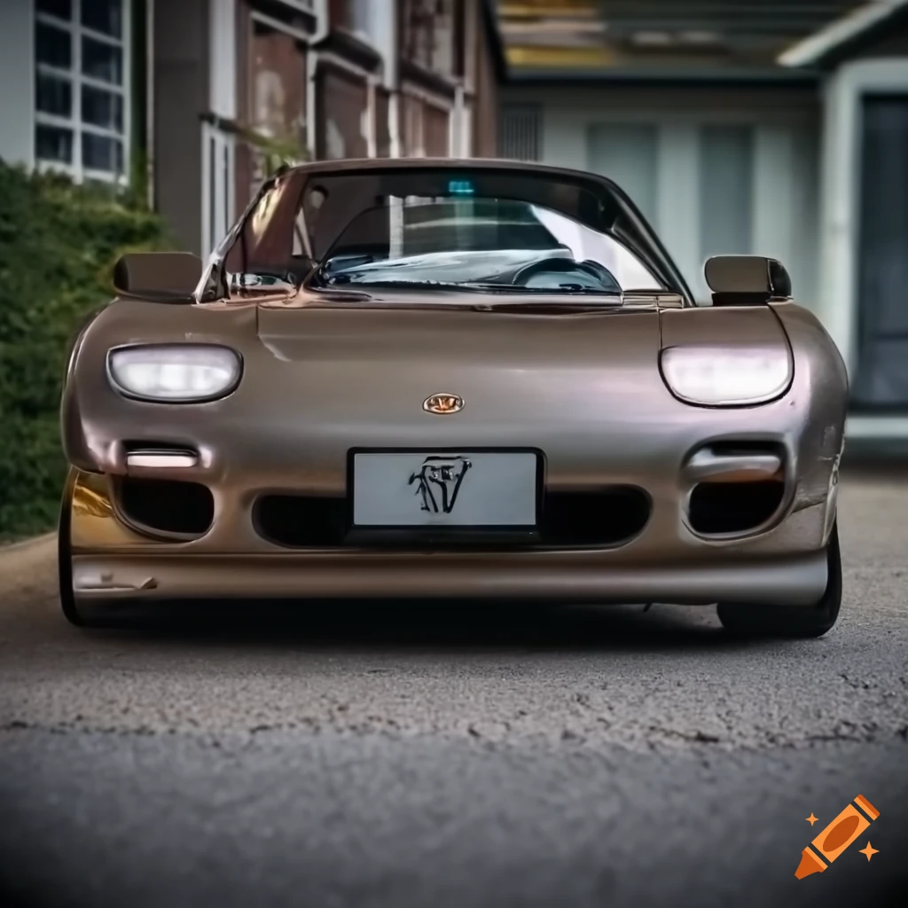 Mazda rx7, 99s style, low angle, Highly detailed on Craiyon