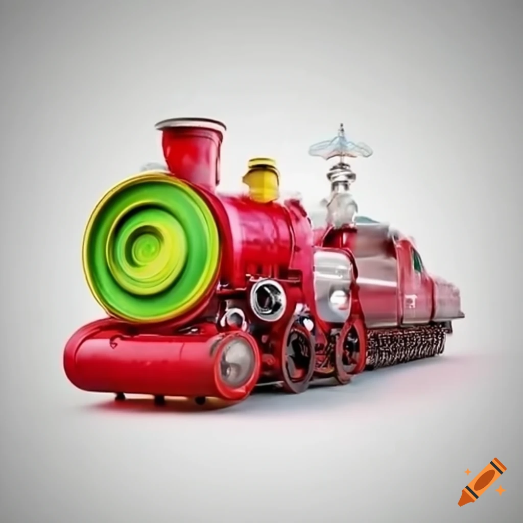 A train made of pringles cans