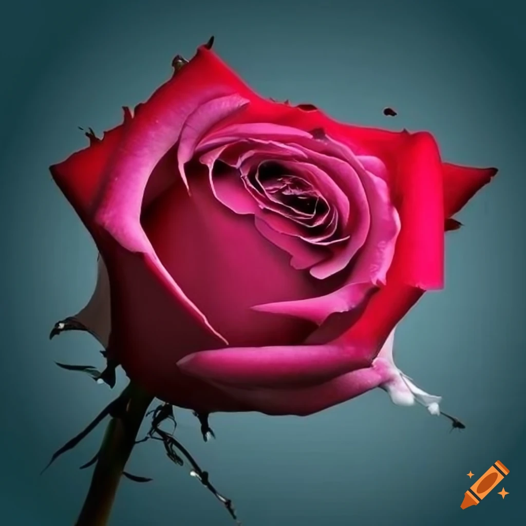 Single rose with thorn