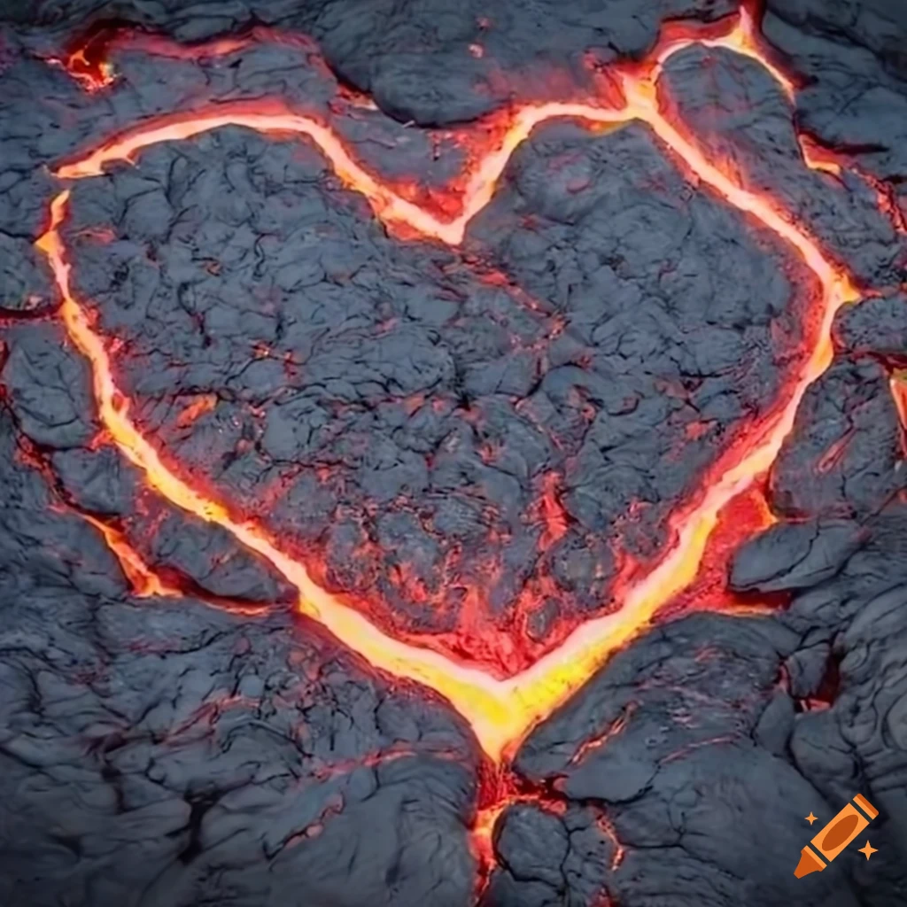 A heart made of lava on Craiyon