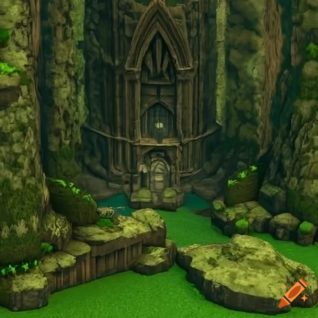 In the background between formation from above fantasy RPG game forest ...