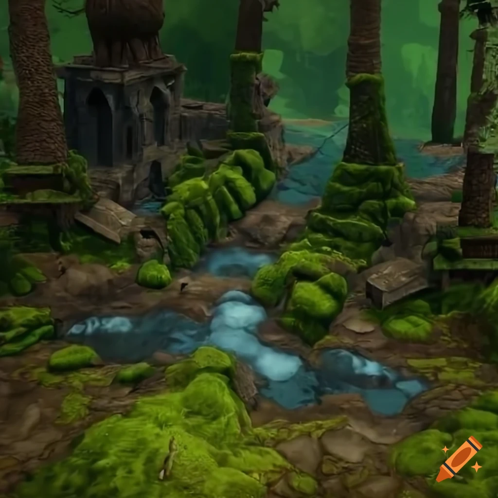 N the background between formation from above fantasy RPG game forest ...