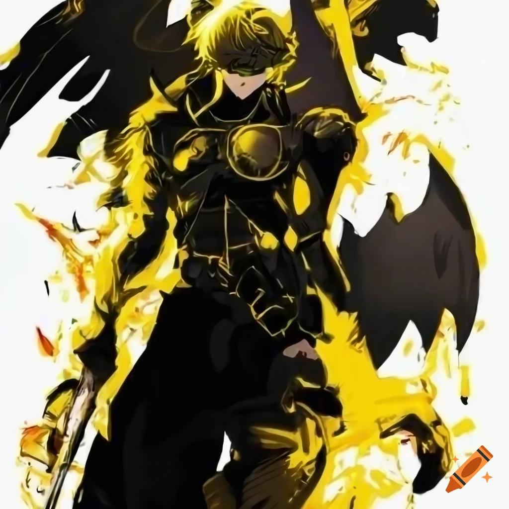 Large tank male Electricity Knight in black and yellow with a hammer in ...