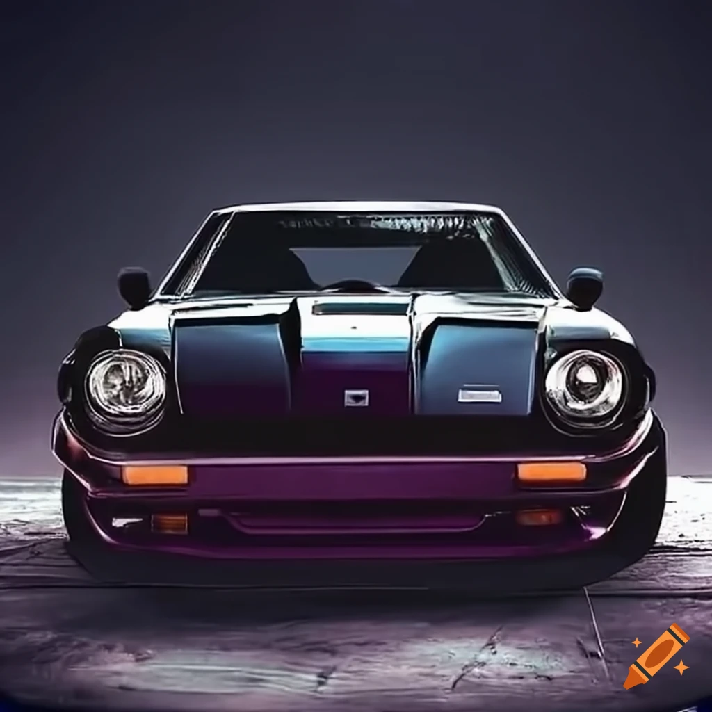 Classic datsun 280zx turbo in the midnight city lights