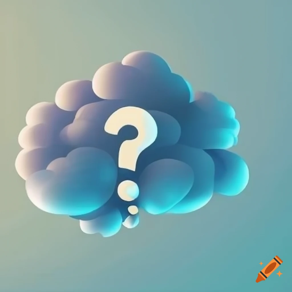 Cartoon clouds with a question mark going threw it