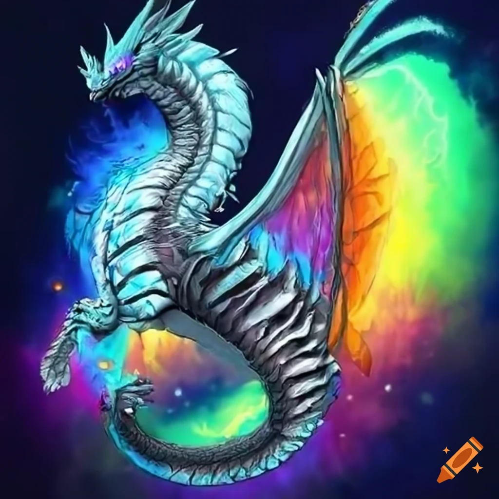 Ultra detailed dragon rainbow