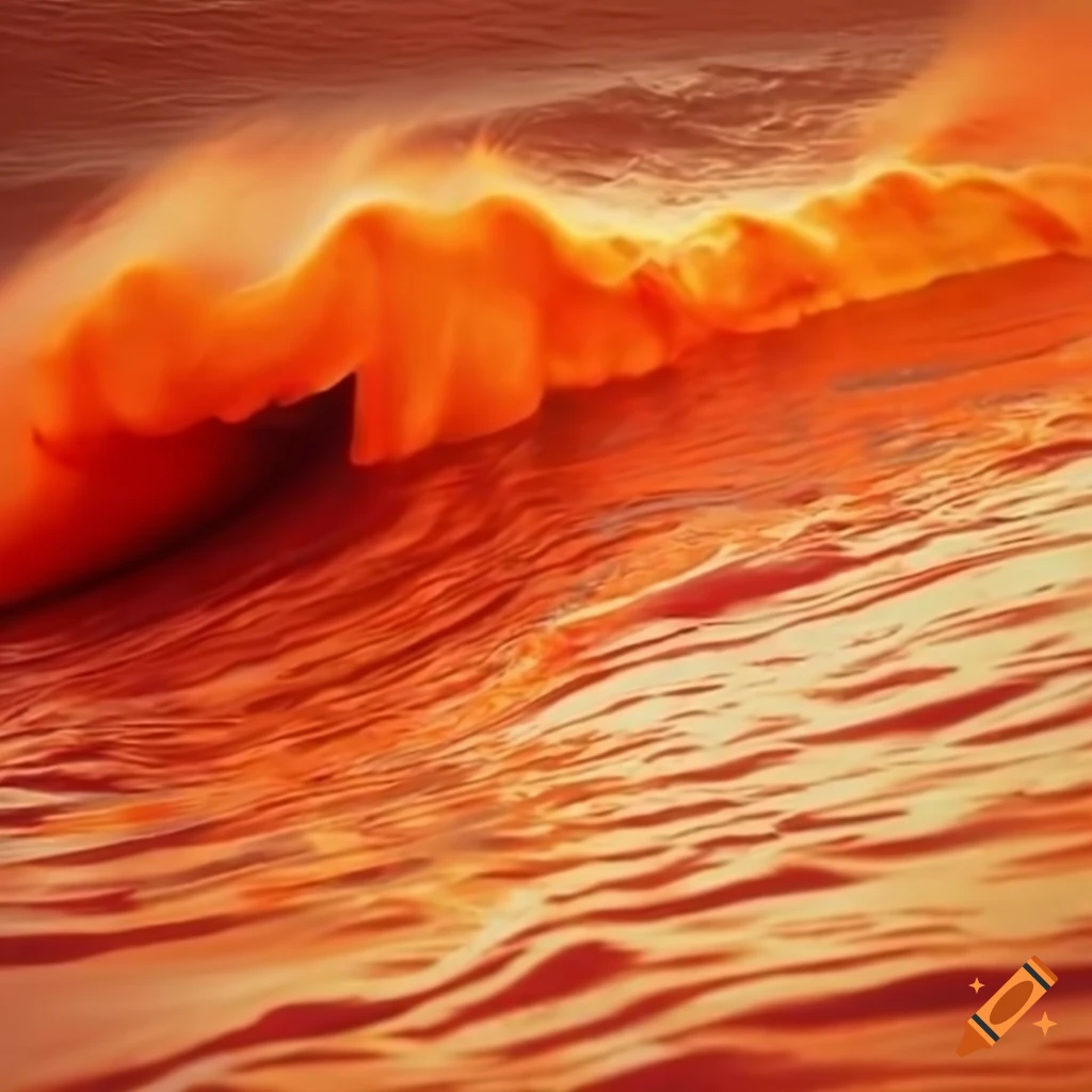 Surf orange sea wave on Craiyon