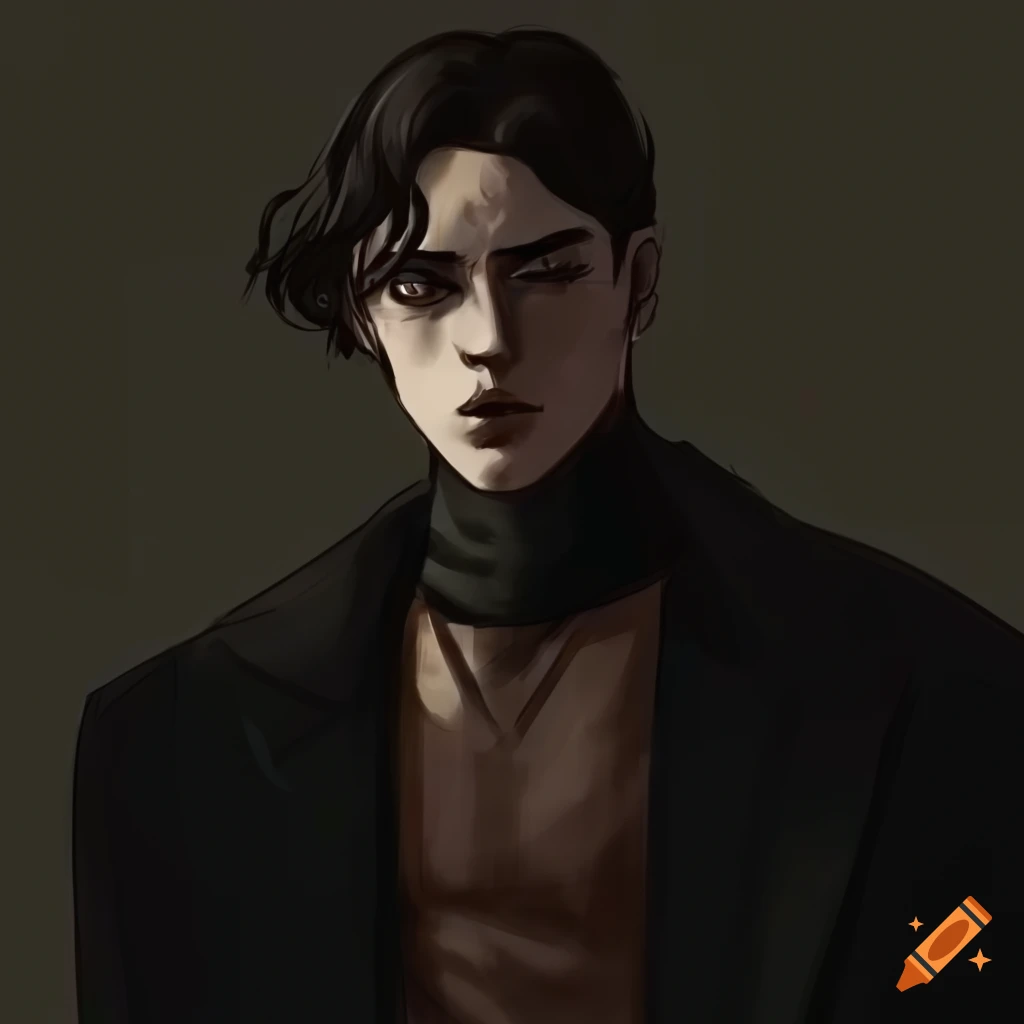 Male dark academia oc on Craiyon
