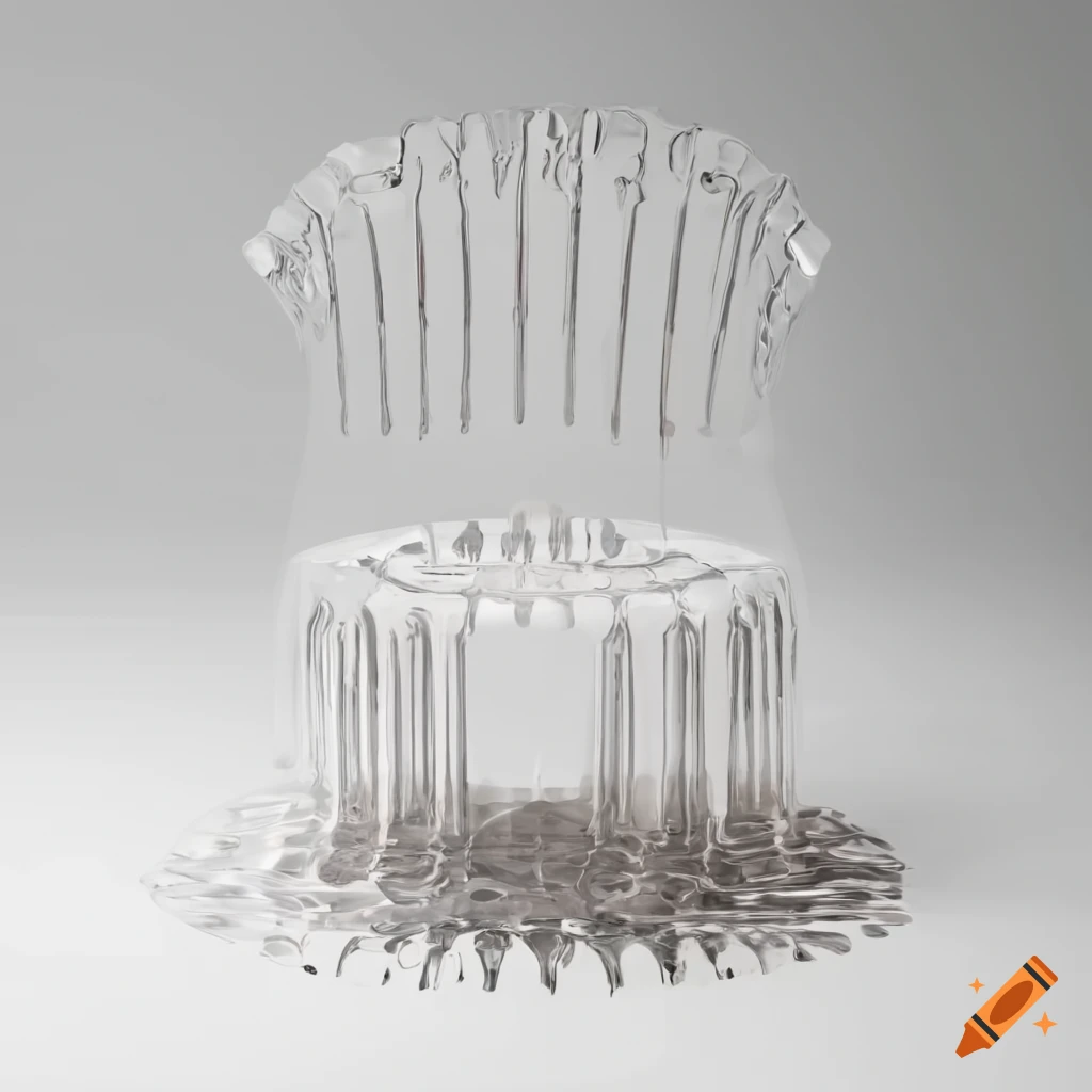 Postmodern, intricate chair made of aged clear acrylic sheeting to ...