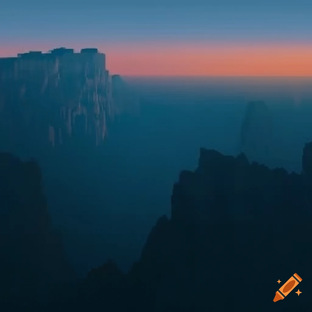 Vast pixelated landscapes on Craiyon