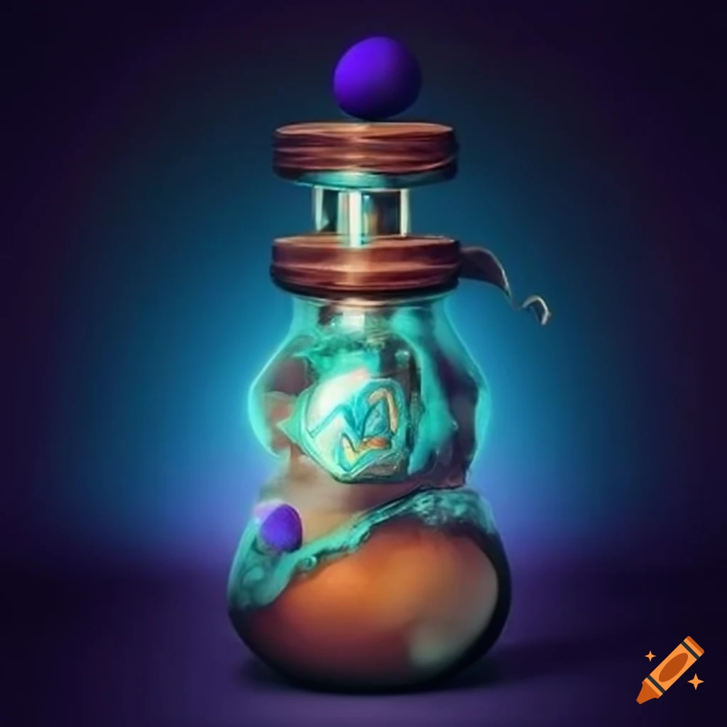 Life potions bottle with magic runes on it