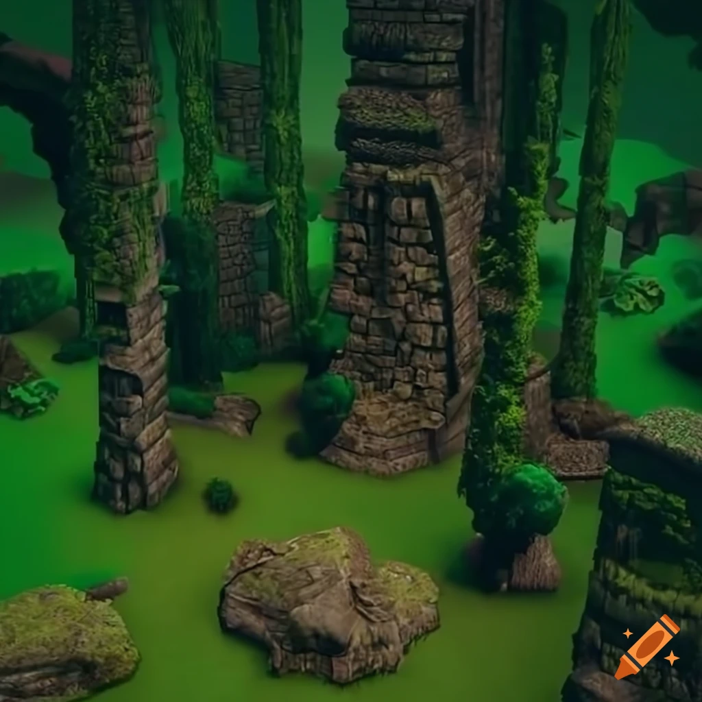 In the background between formation from above fantasy rpg game forest ...