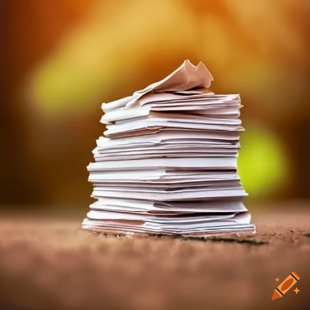 Stack of paper on the ground