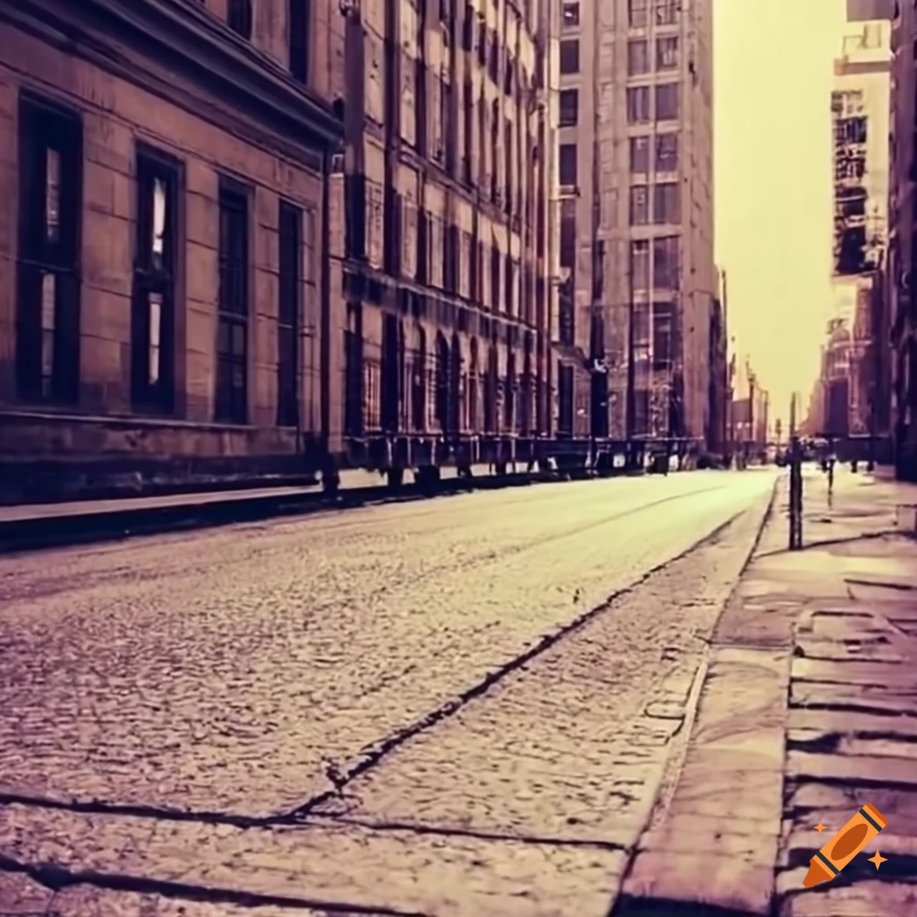 70s city empty streets sunny