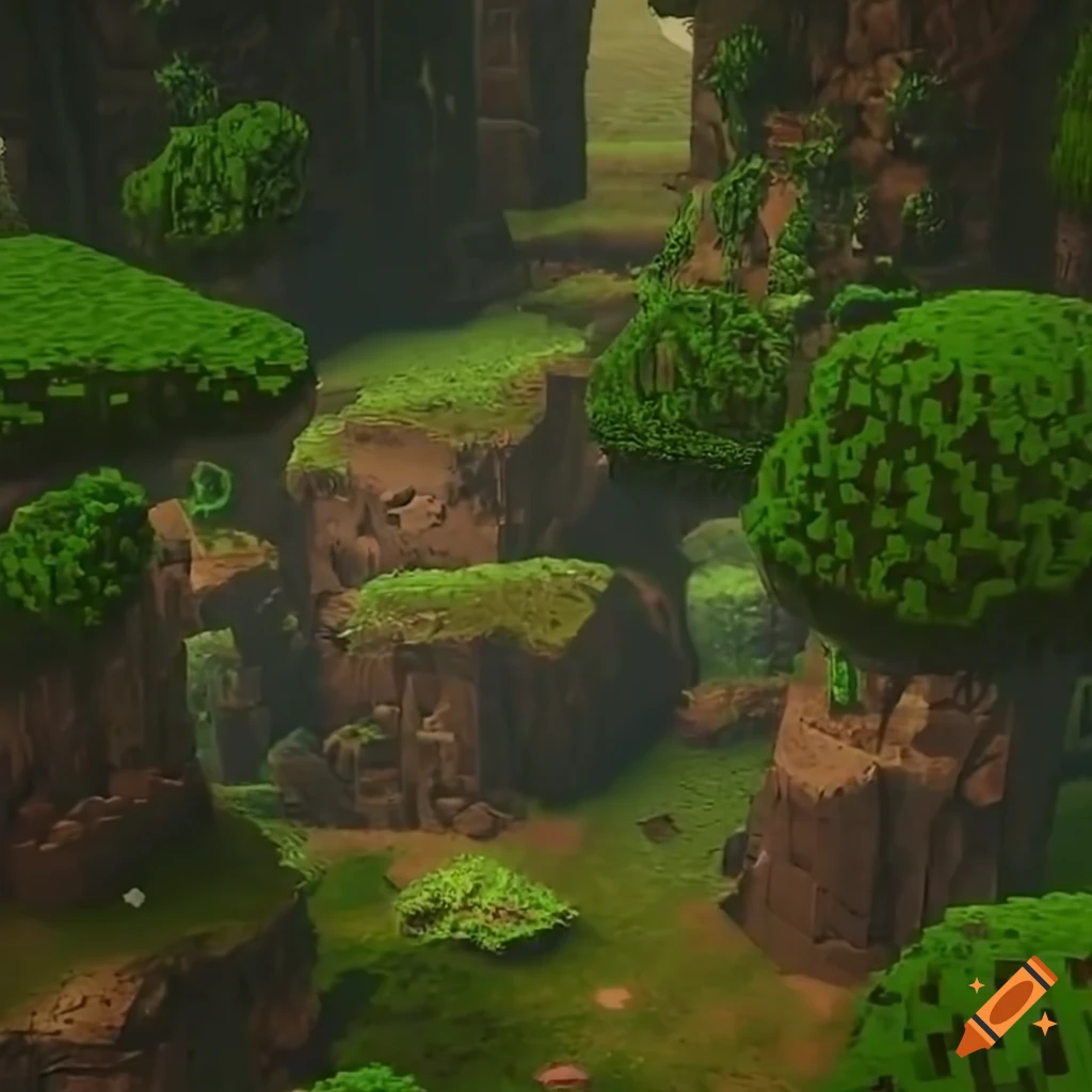 In the background between formation from above fantasy RPG game forest ...