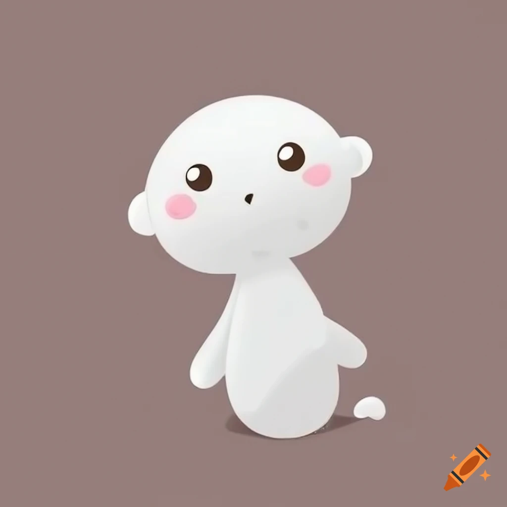 Cute simple white color stone character