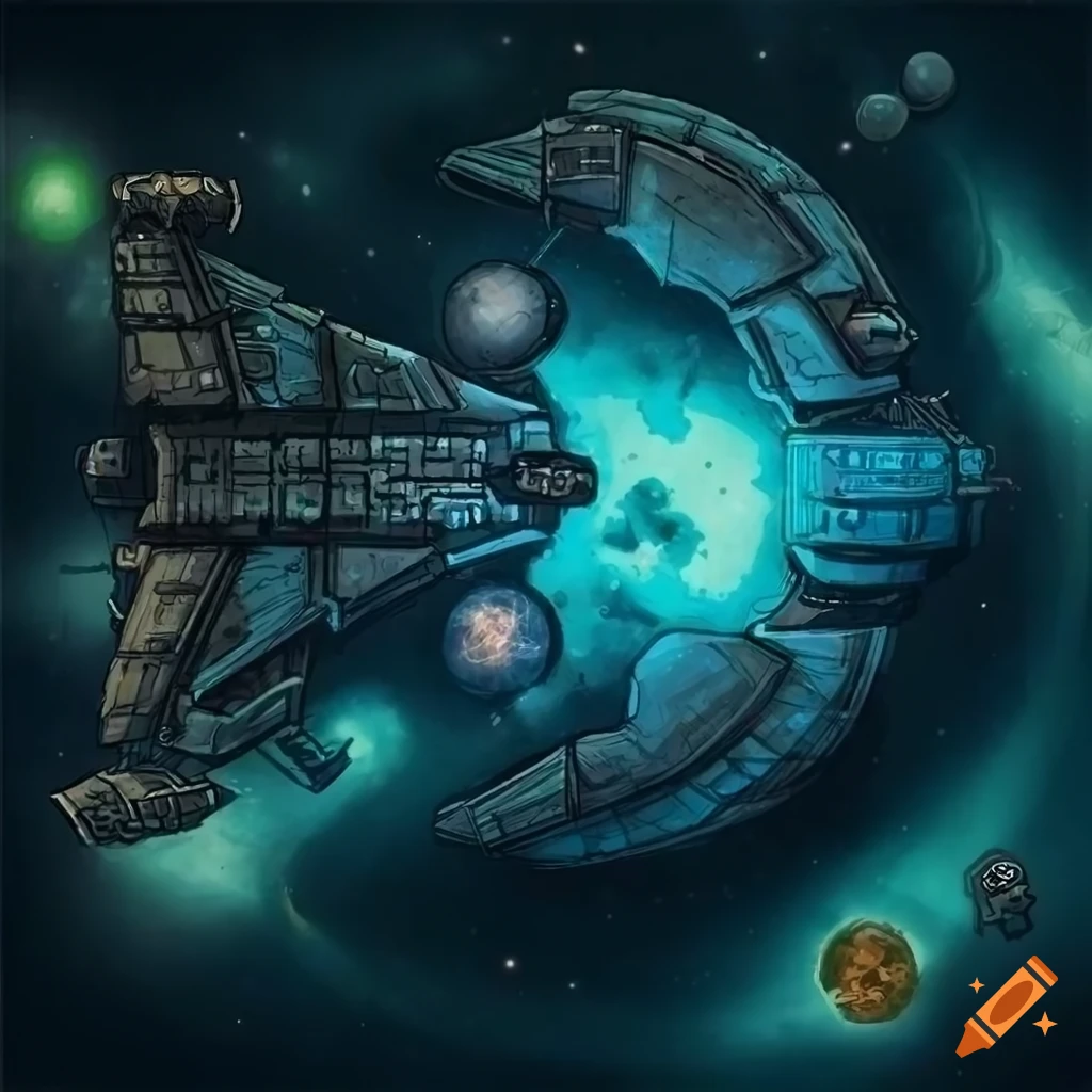 Space ship tabletop rpg map