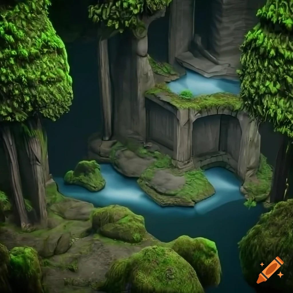 N the background between formation from above fantasy RPG game forest ...