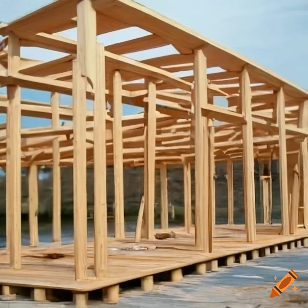 Basic wooden structure on Craiyon