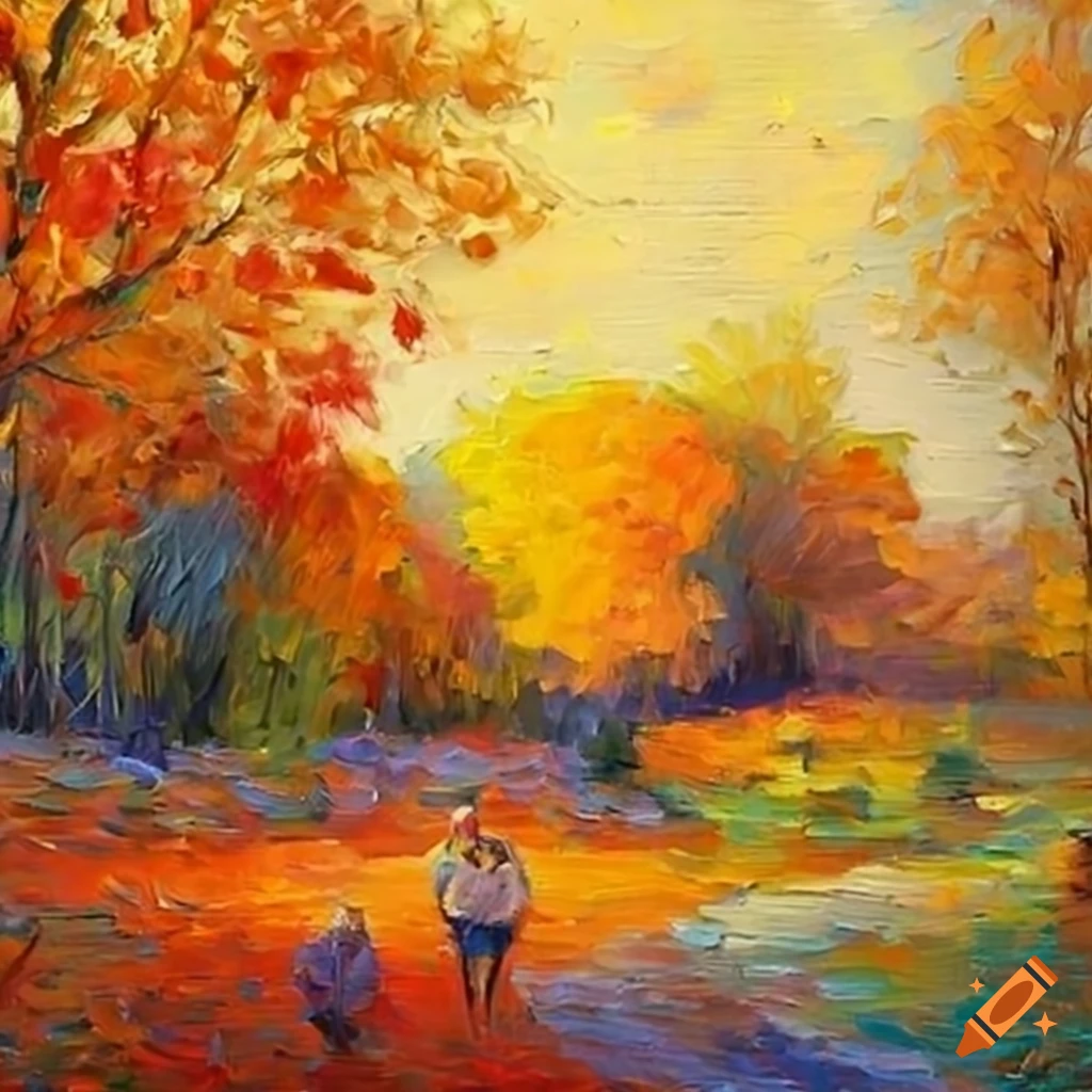A stunning impressionist painting of a bountiful autumn harvest on Craiyon