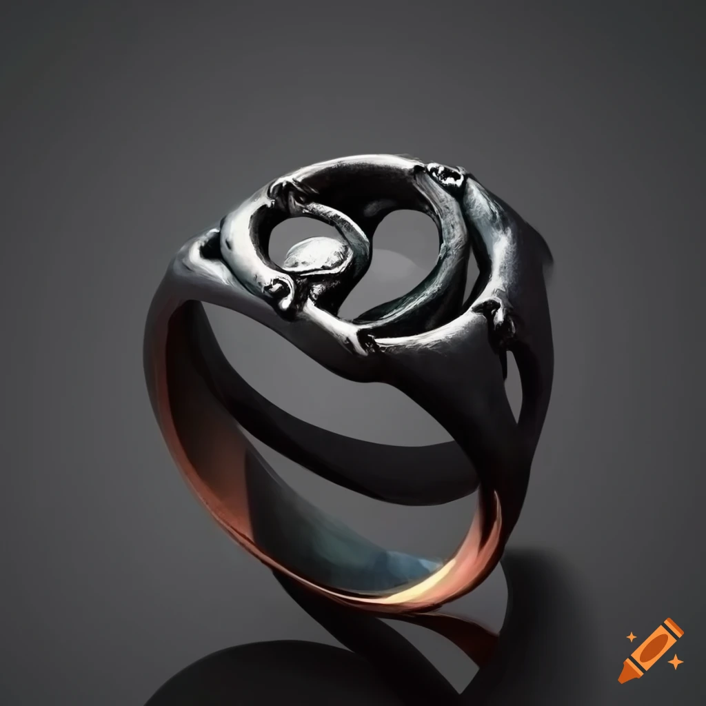 An ancient, mystic dark black ring