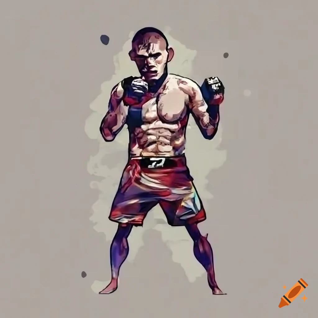 Classic Vector Logo, mma fighter, Full body, UFC Khabib, Comics style ...