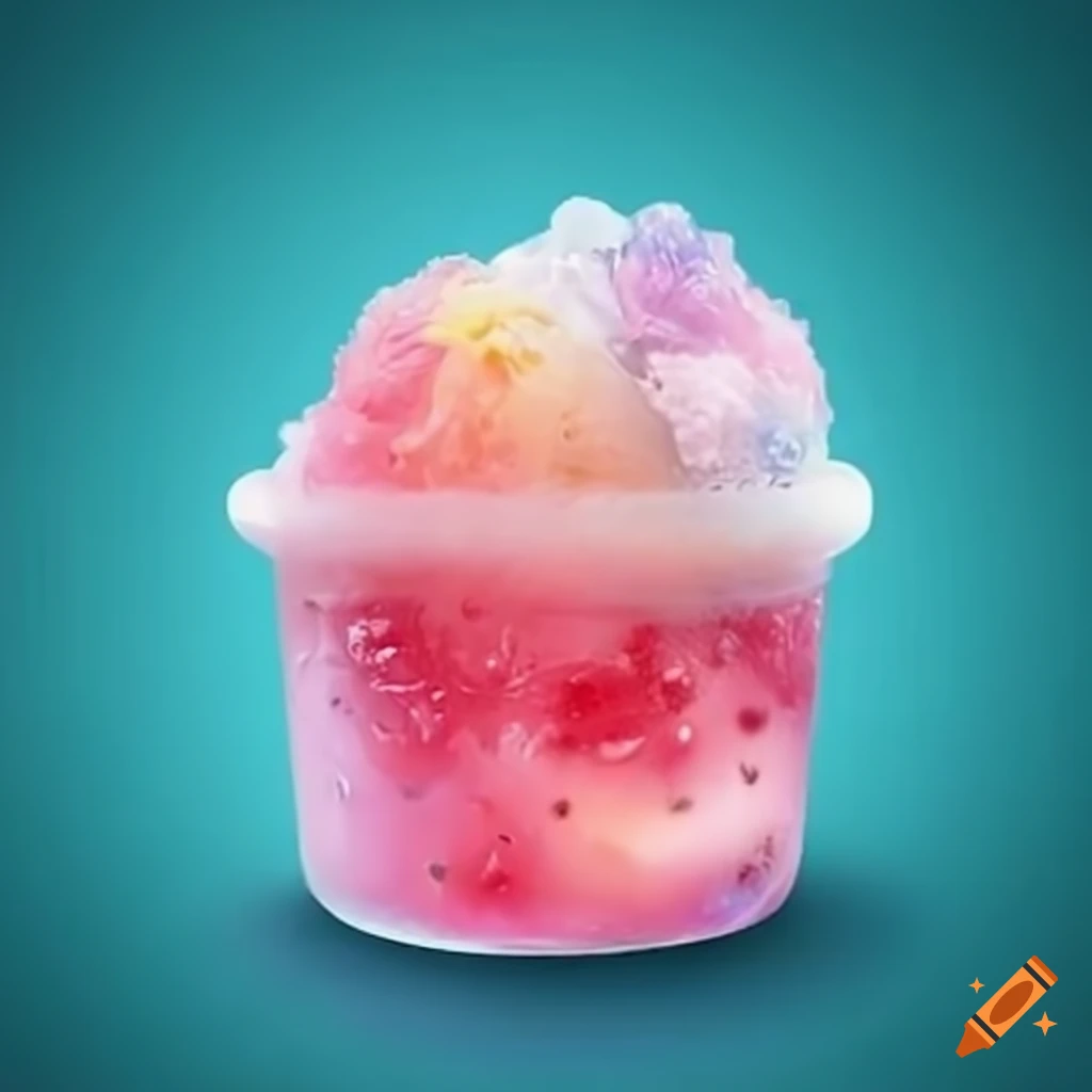 Shaved ice with cute pig on Craiyon