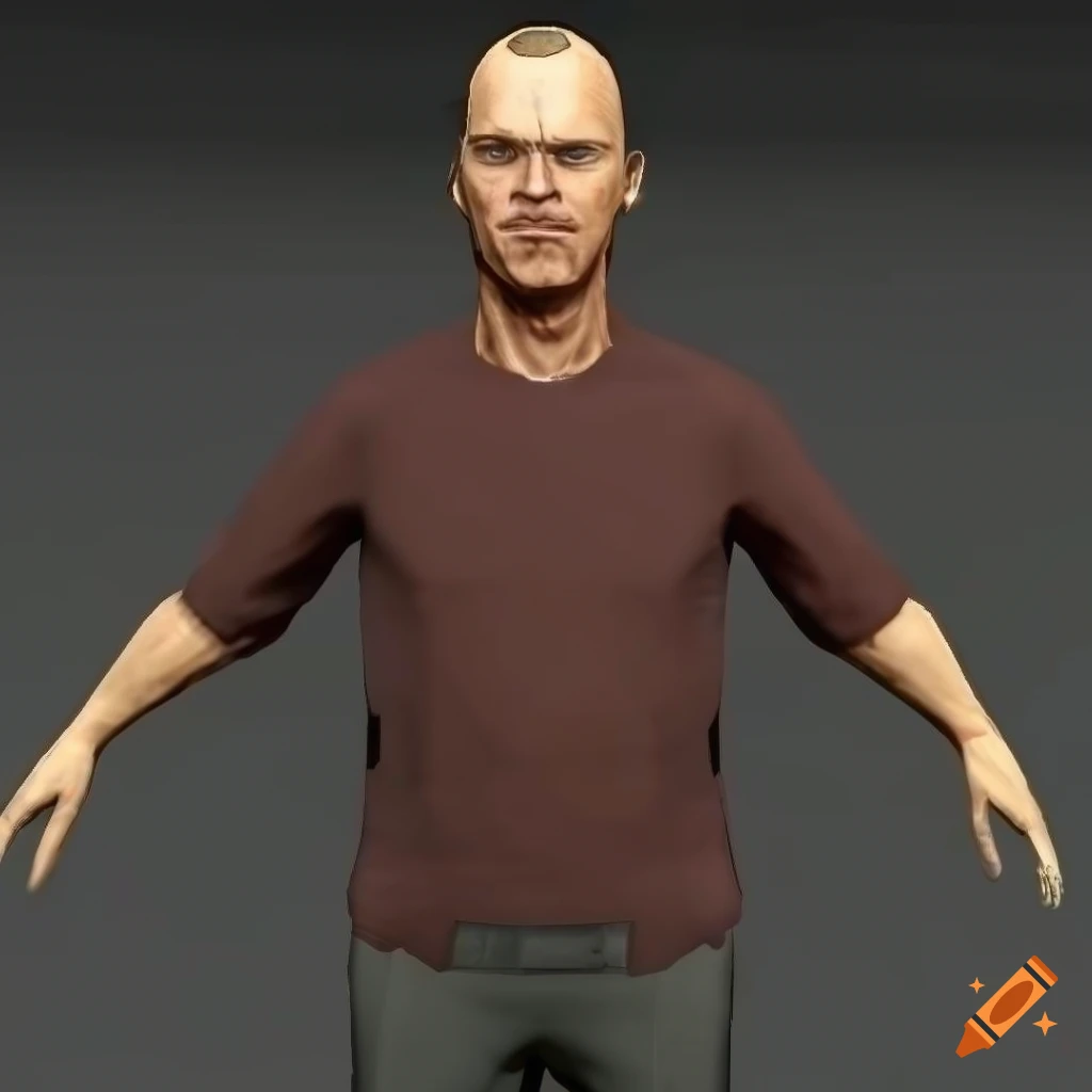Michael keaton 3d model from gta 5 on Craiyon