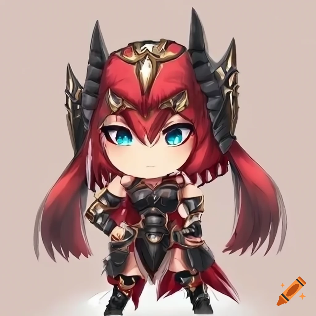 Cute valkyrie black en red armor on Craiyon