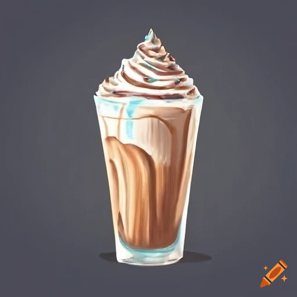 Frappe in a glass with cream frosting