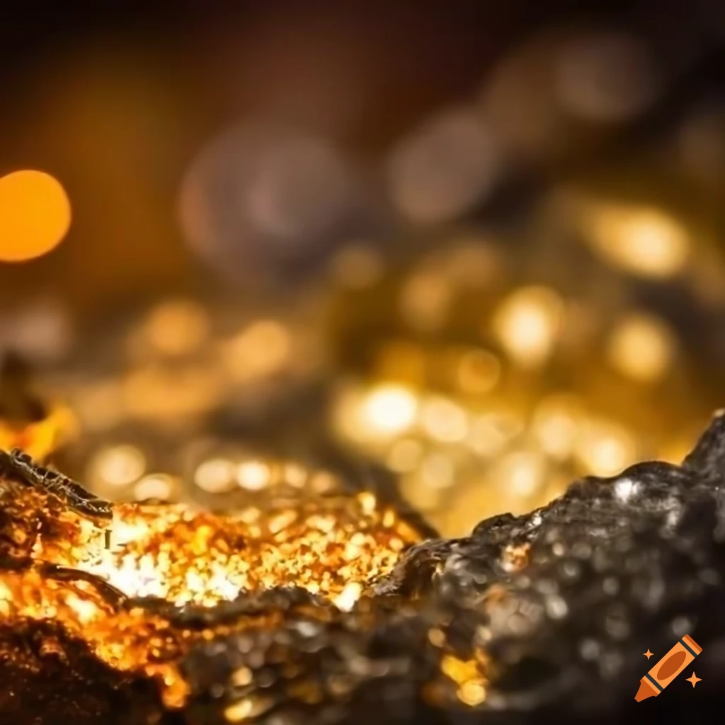 Macro shot of a gold smelting mold on Craiyon