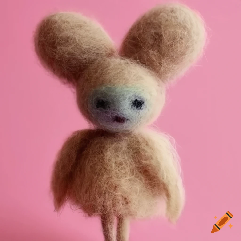 Felted wool creatures in wonderland