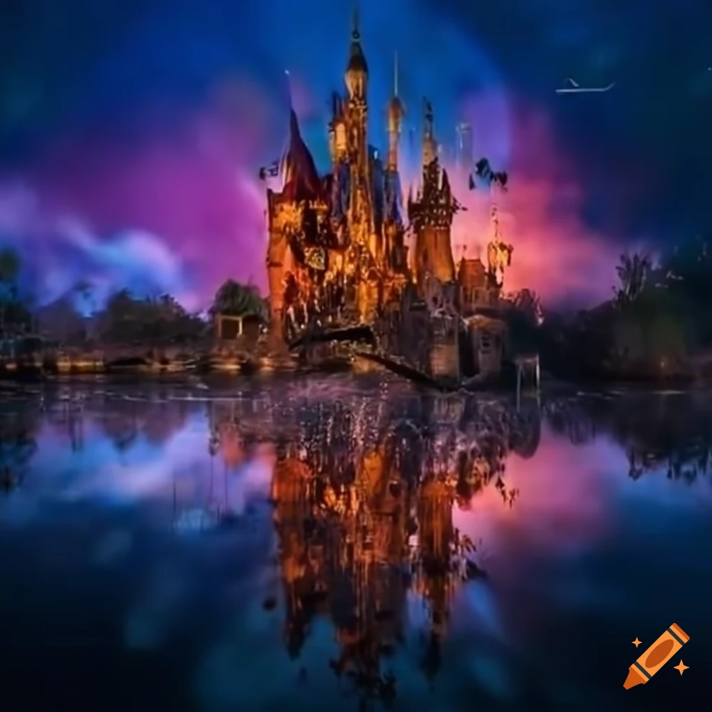 Representação pós apocalíptica de um parque da disney on Craiyon