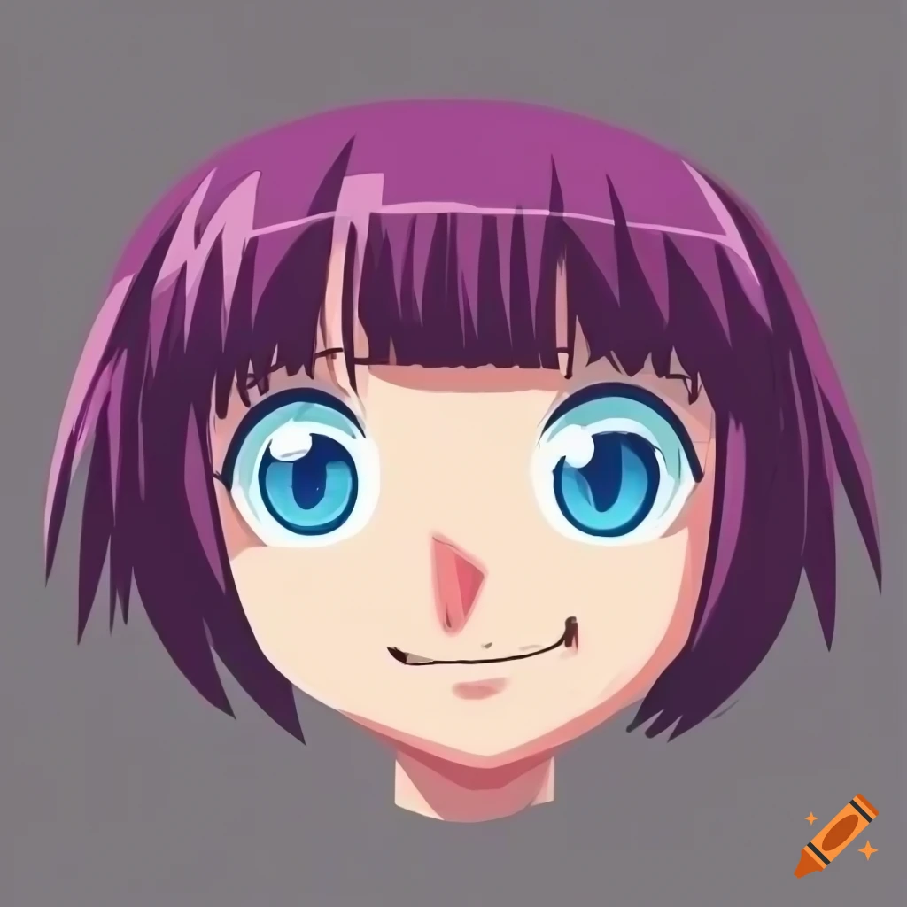 2d vector art of anime face blue eyes