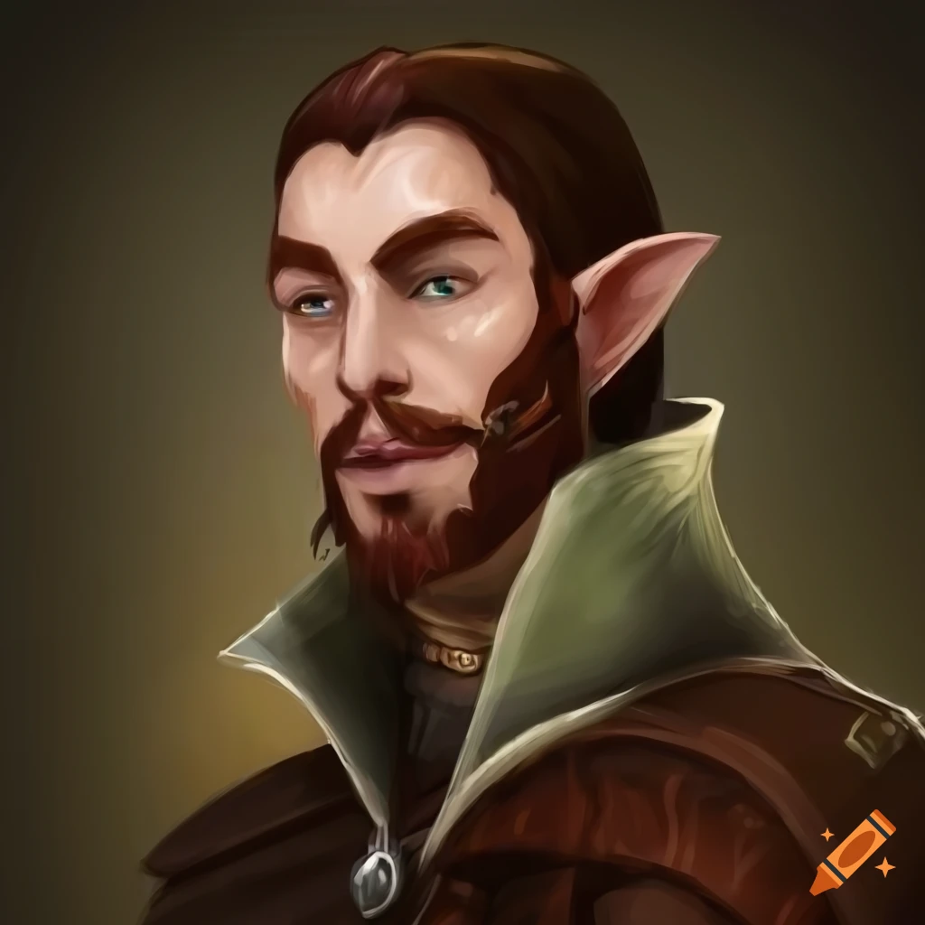 Half-elf with a short beard