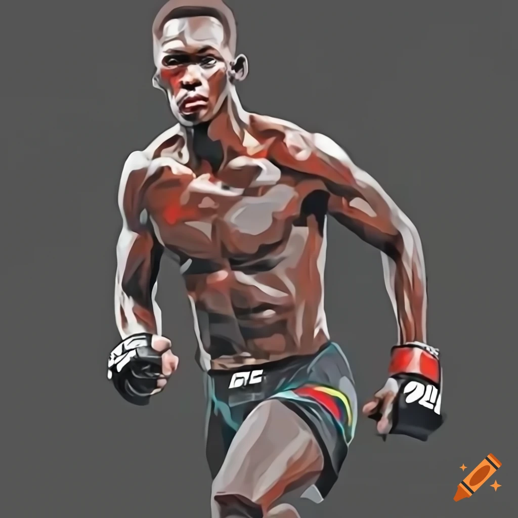 Classic vector logo, mma fighter, full body, israel adesanya kicking on ...