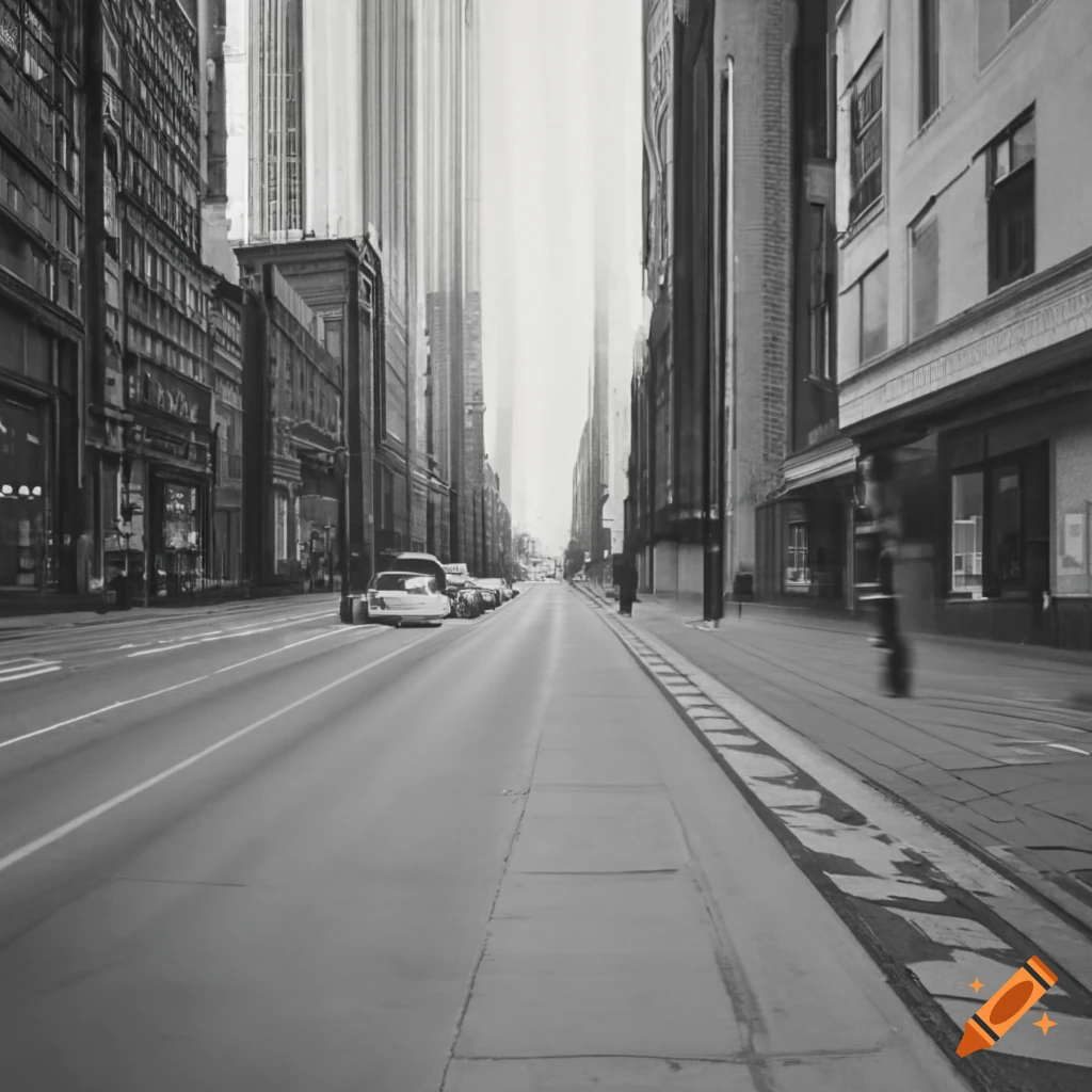 70s city empty streets sunny