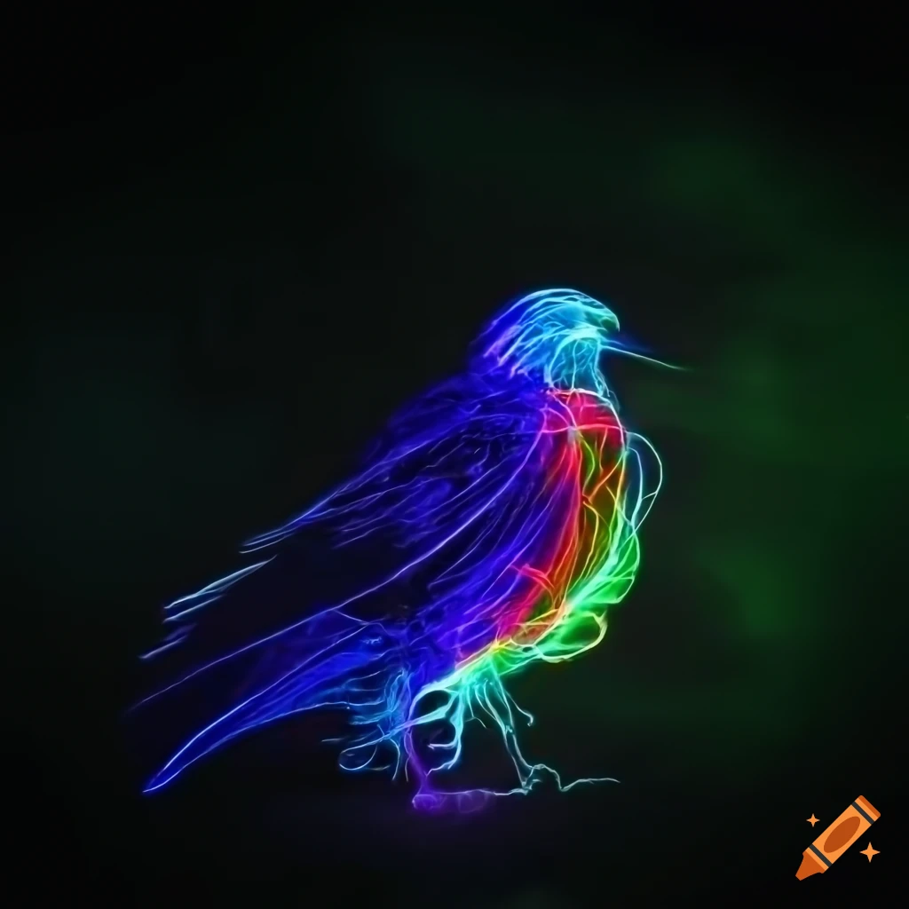 Raven's light painting on Craiyon