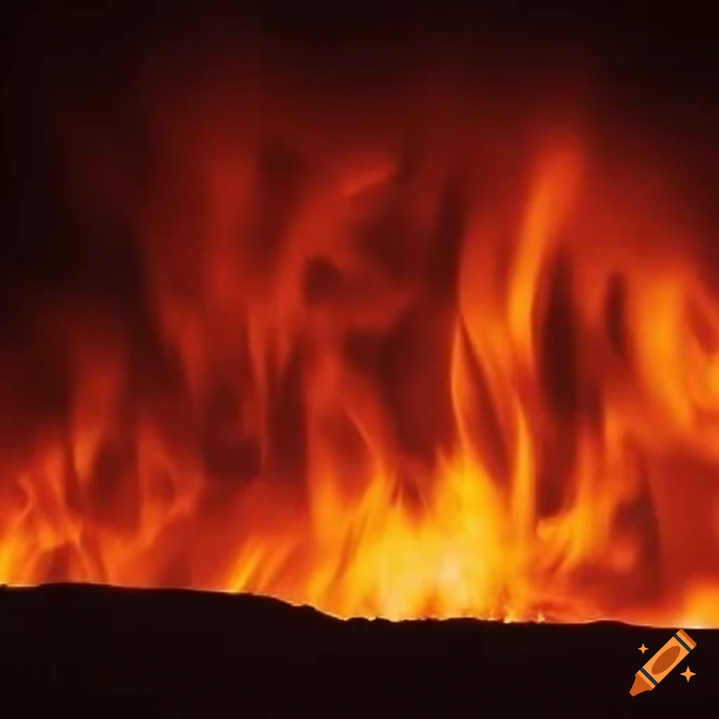 Fiery landscape filled