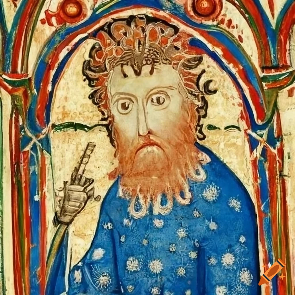 A medieval artwork depicting the god of the sea