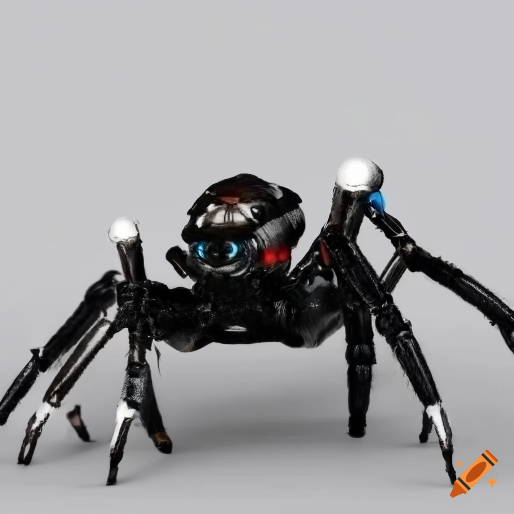 Robot spider_photo_real_subject_in_front_full_body_image_from_a ...