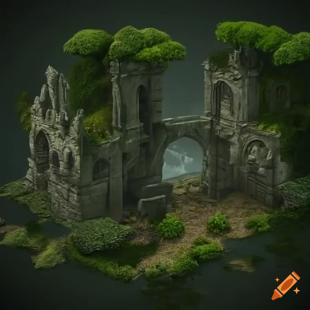 N the background between formation from above fantasy RPG game forest ...