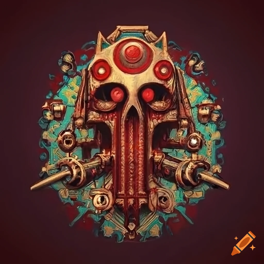 Adeptus Mechanicus (Mechanicum) logo in the Hutsul style on Craiyon