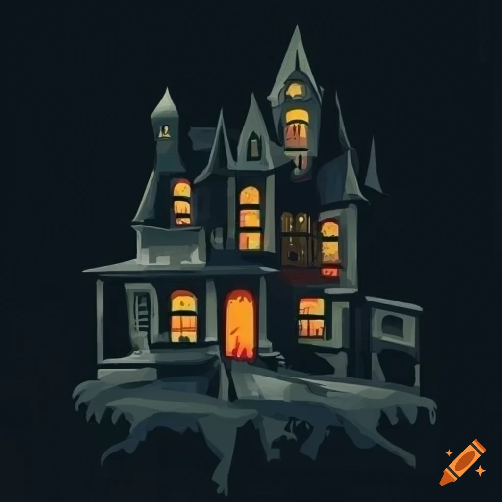 Haunted scary house. vector art