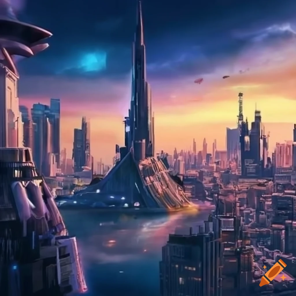 Awesome future cityscape on Craiyon